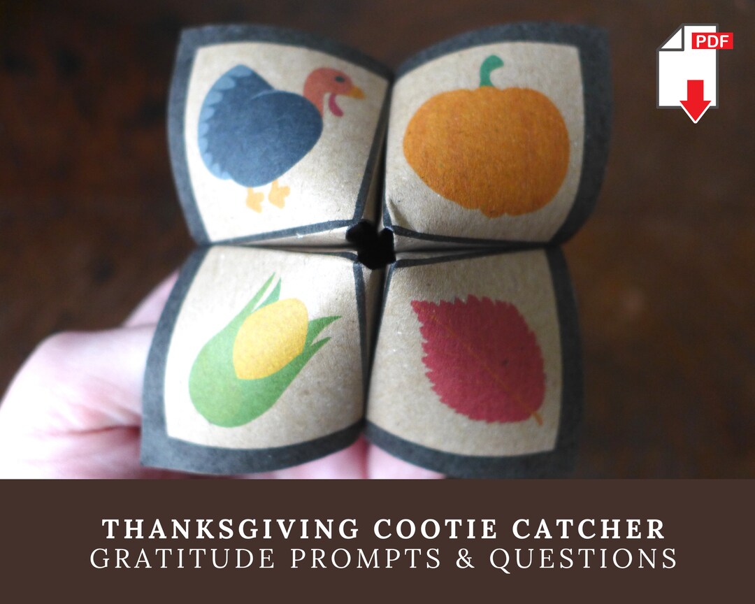 Thanksgiving Cootie Catcher: Gratitude Game, Party Favor (printable PDF ...