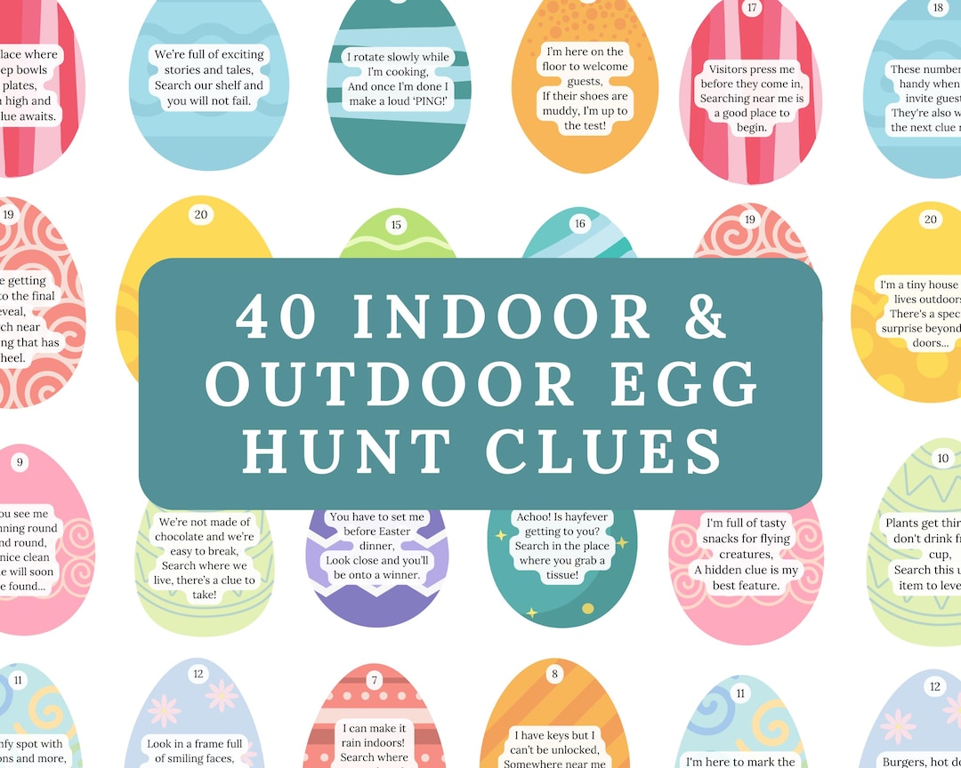 Easter Egg Scavenger Hunt Clues: Rhyming Riddles (printable PDF) - Etsy