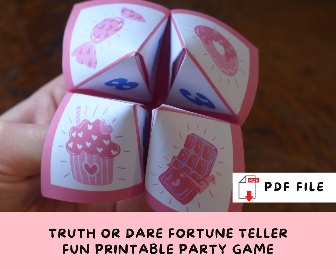 Printable Truth or Dare Fortune Teller for Teenage Girls & - Etsy UK