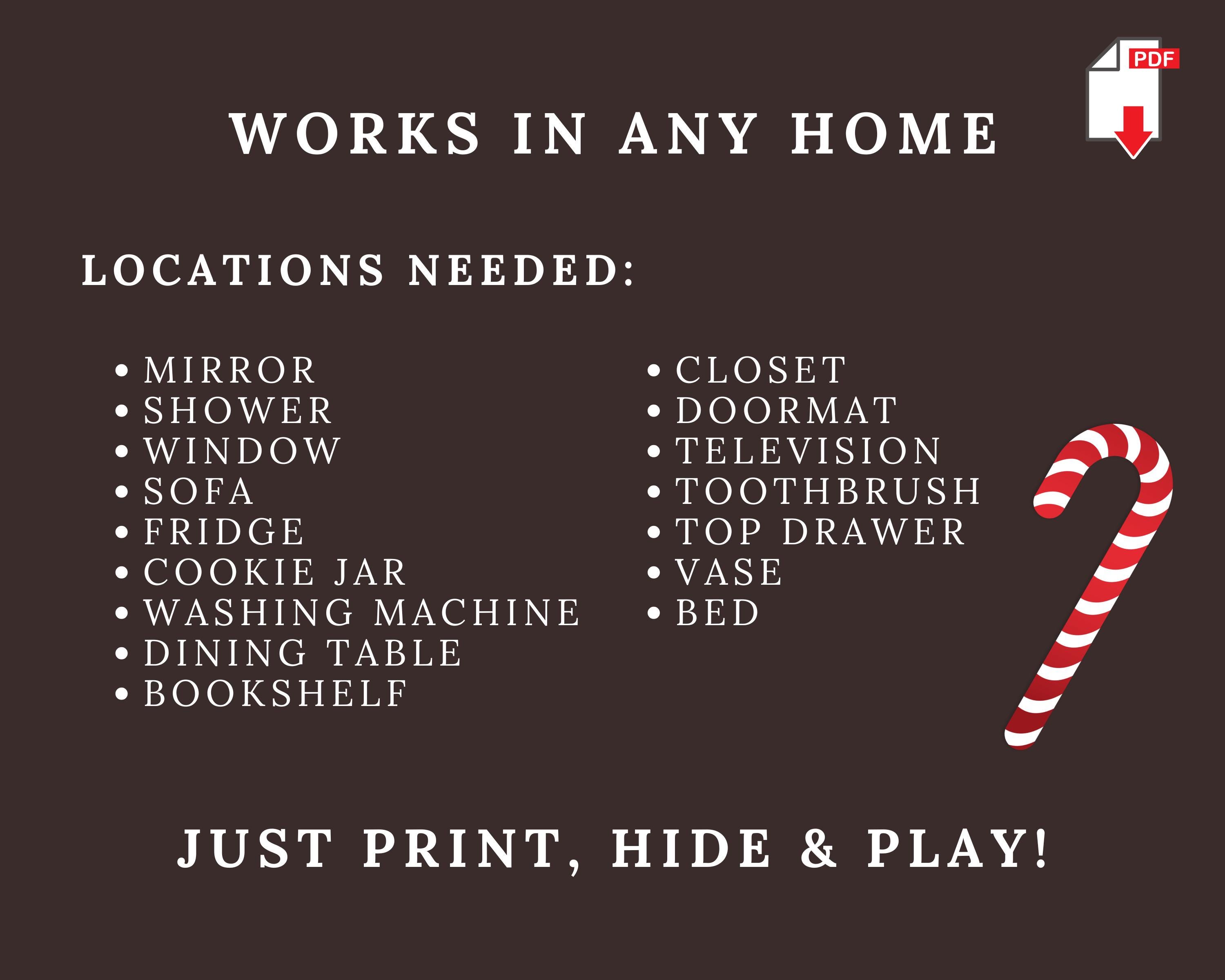 Candy Cane Treasure Hunt, Printable Christmas Scavenger Hunt for Kids ...