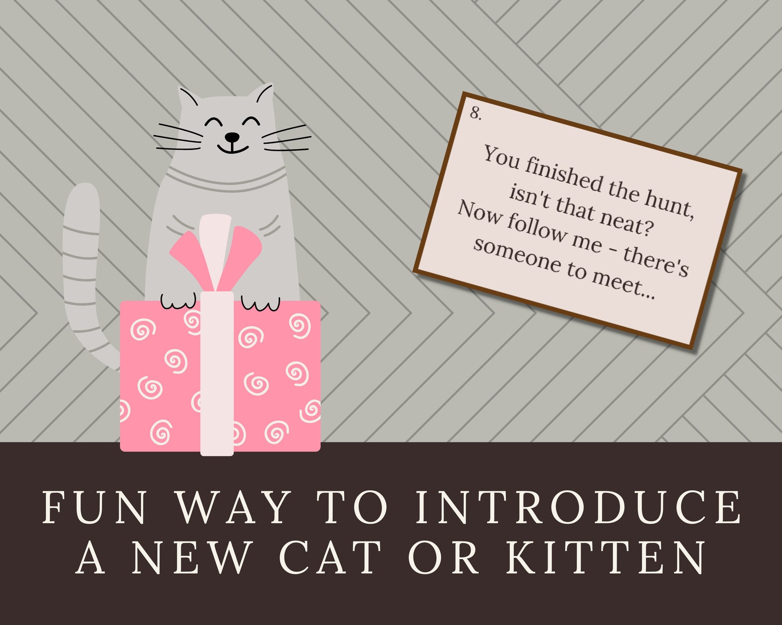 Printable New Kitten Scavenger Hunt, Treasure Hunt Clues Leading to Cat ...