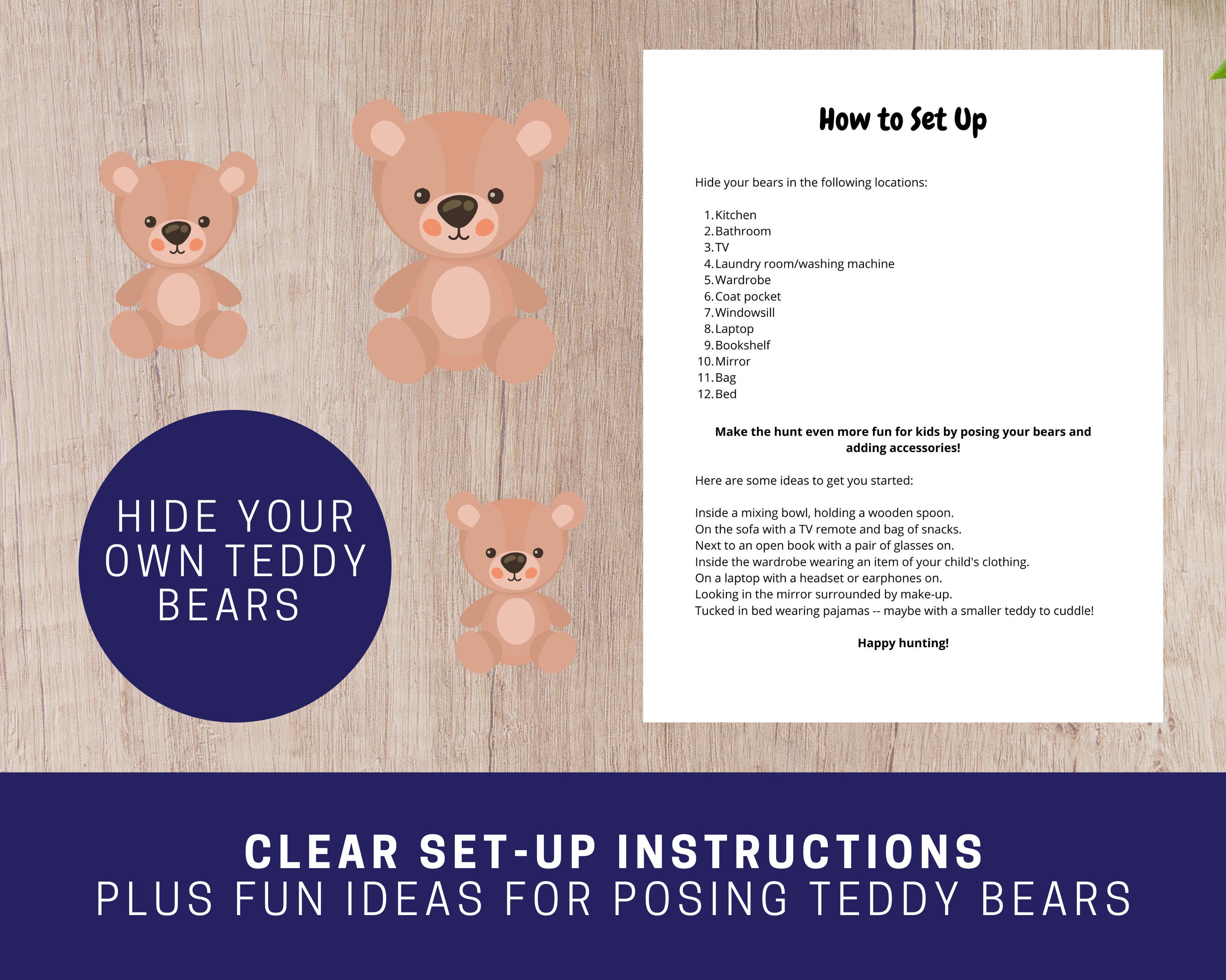 Teddy Bear Hunt Printable Teddy Bear's Picnic Tea Party - Etsy UK