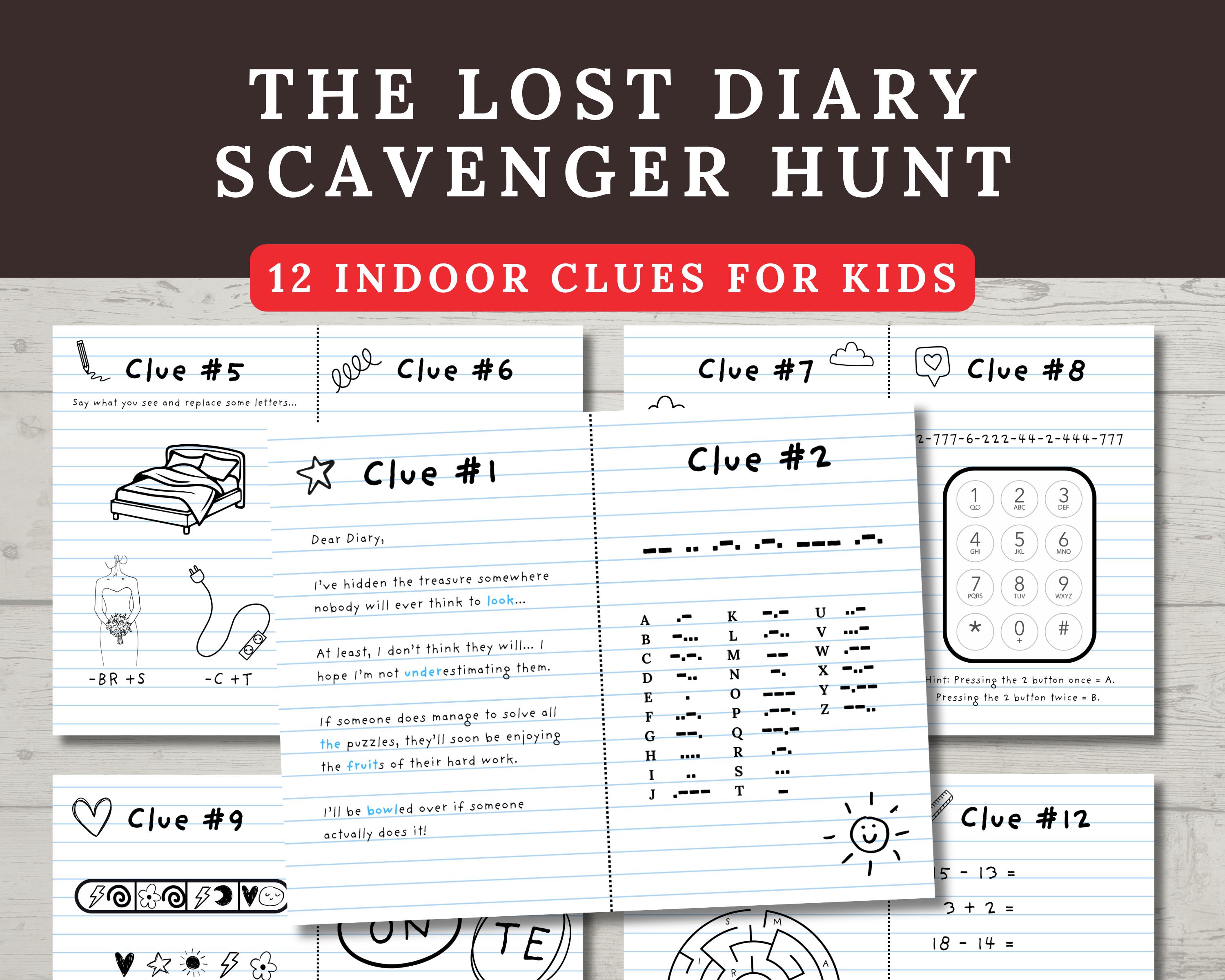 Printable Escape Room Style Scavenger Hunt for Kids: Indoor Puzzle ...