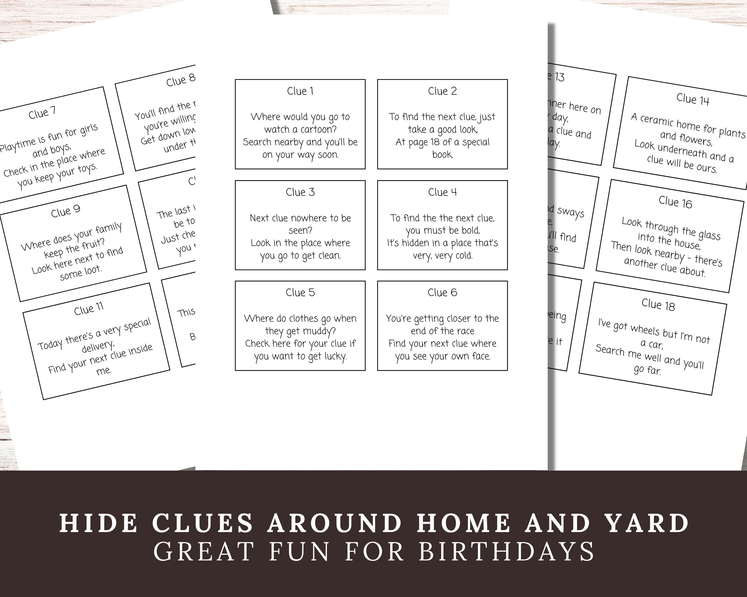 Indoor & Outdoor Home Scavenger Hunt With 26 Rhyming Clues, Printable ...