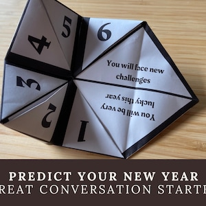 New Year's Eve Party Game, Printable New Year's Eve Fortune Teller ...