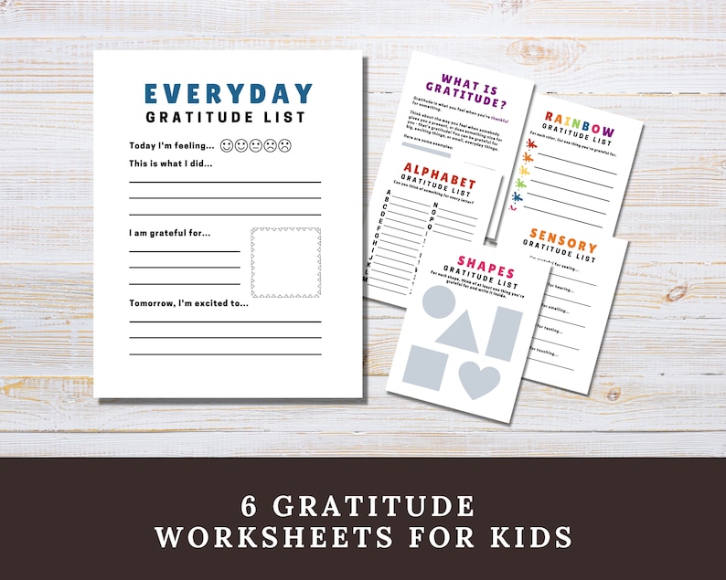 Printable Gratitude Worksheets for Kids, Mindfulness Activity ...