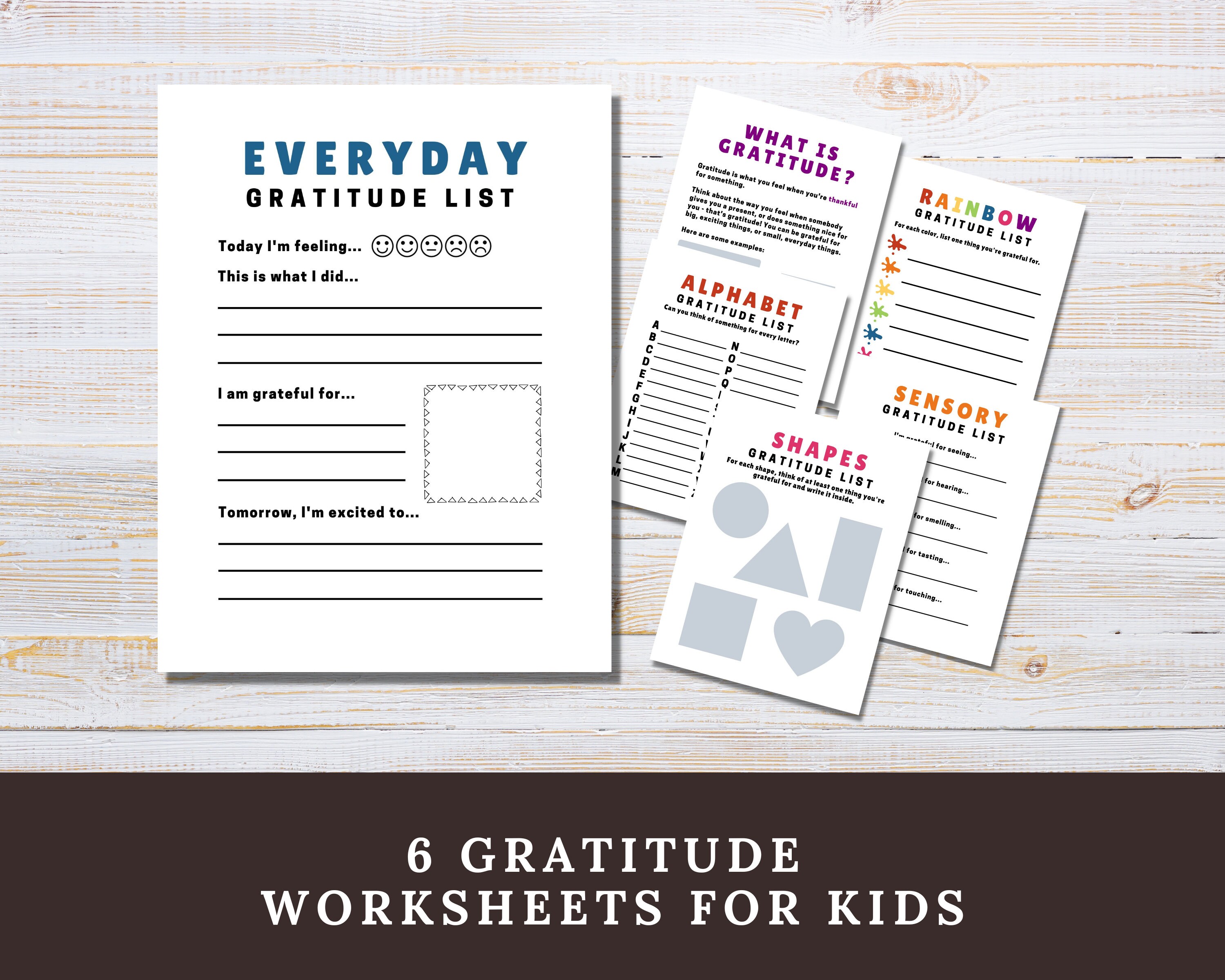 Printable Gratitude Worksheets for Kids, Mindfulness Activity ...