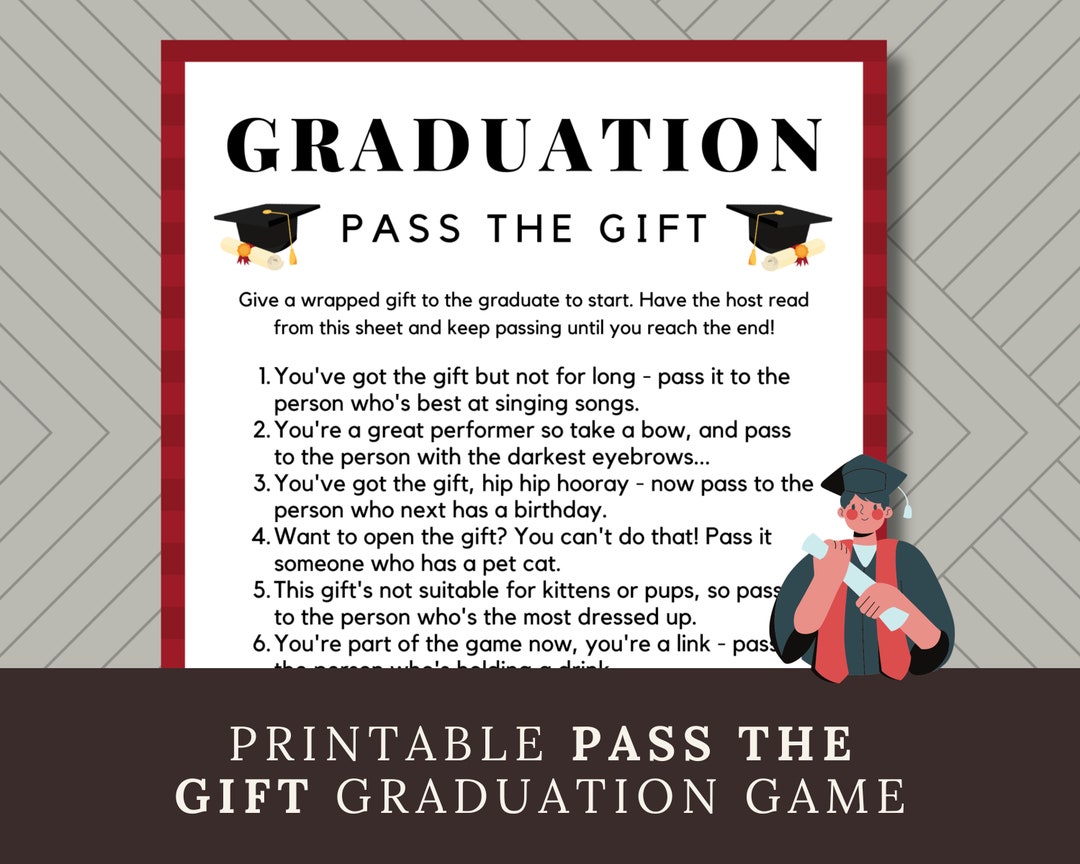 Graduation Party Game: Pass the Gift Printable (PDF) - Etsy