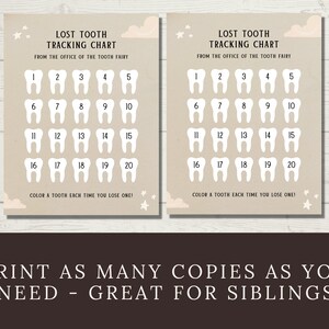 Tooth Fairy Letter & Chart, First Lost Tooth Idea (printable PDF) - Etsy