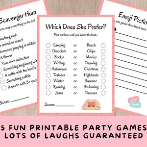 5 Printable Sleepover Games Party Games for Teenage Girls and - Etsy