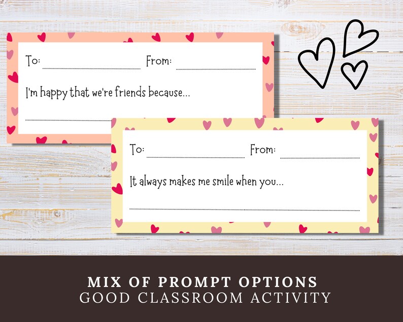 Printable Valentine's Day Notes for Kids Classmates, Valentine's Day ...