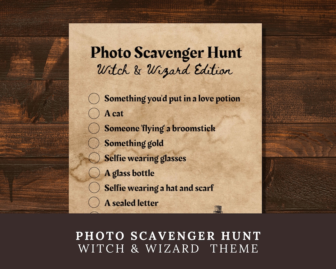 Witch & Wizard Photo Scavenger Hunt, Printable Party Game for Magic ...