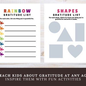 Printable Gratitude Worksheets for Kids, Mindfulness Activity ...