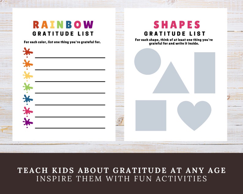Printable Gratitude Worksheets for Kids, Mindfulness Activity ...