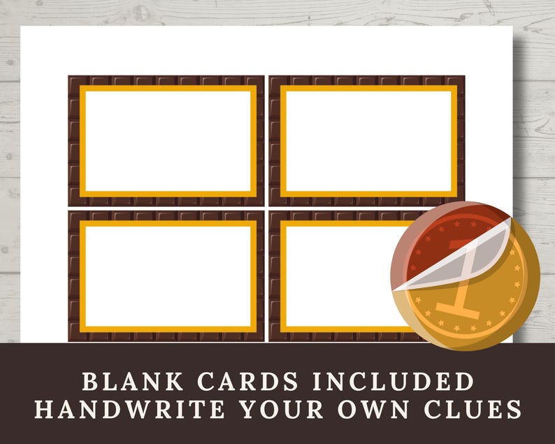 Chocolate Coin Scavenger Hunt for Kids, Printable Treasure Hunt Clues ...