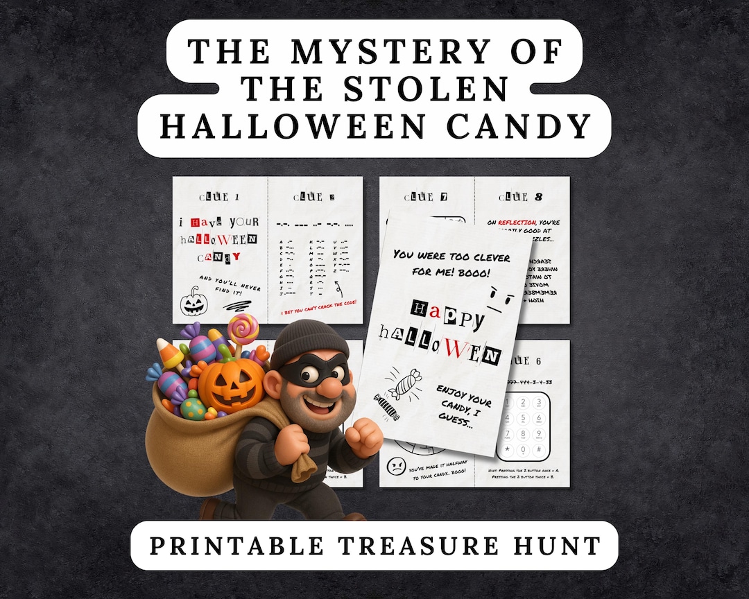 Halloween Candy Scavenger Hunt: Spooky Mystery Puzzle Game for Kids ...