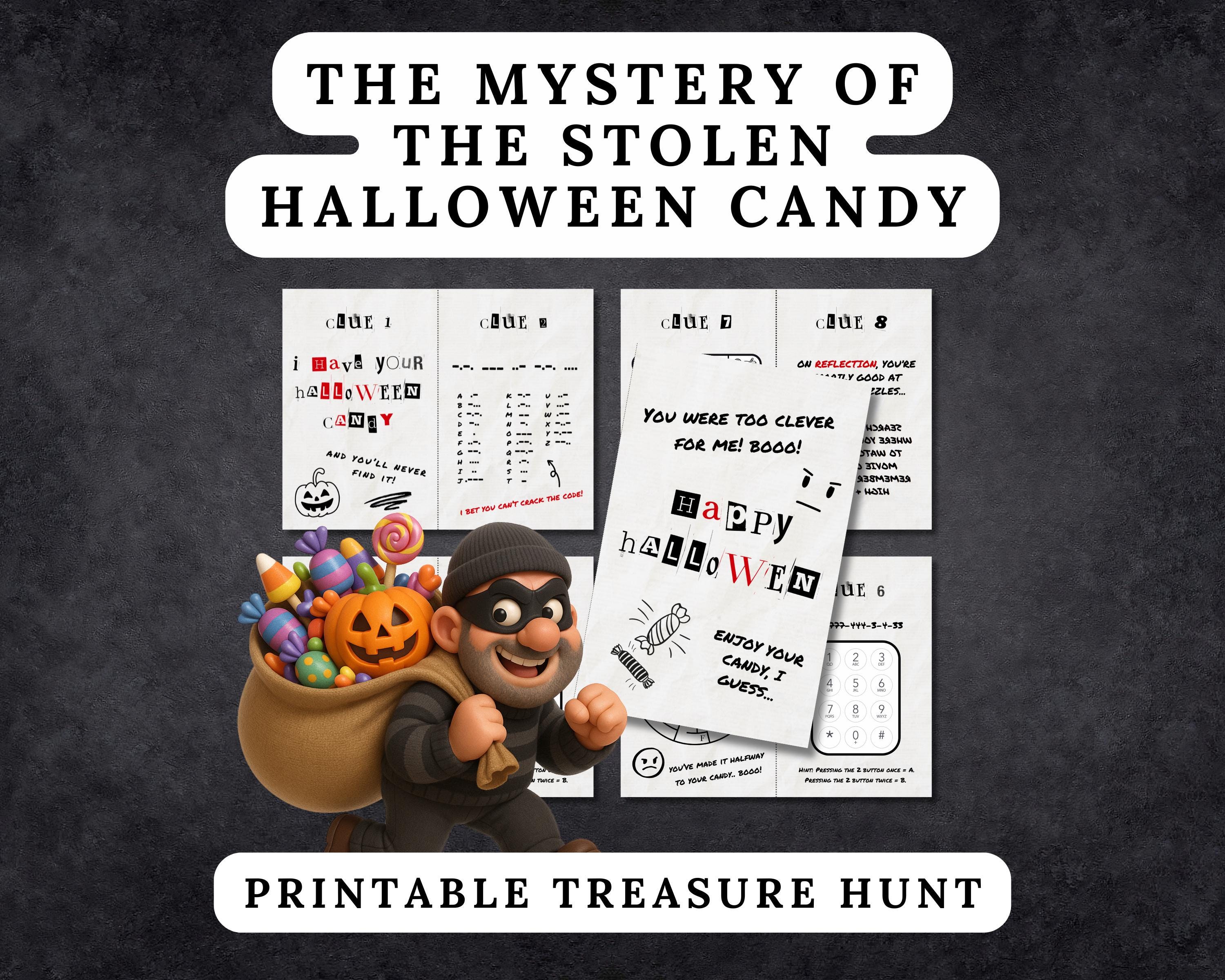 Halloween Candy Scavenger Hunt: Spooky Mystery Puzzle Game for Kids ...