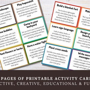 Printable Activity Card Bundle for Kids (84 Cards), Indoor and Outdoor ...