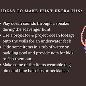 Mermaid Scavenger Hunt Printable, Cute Mermaid Party Game Activity for ...