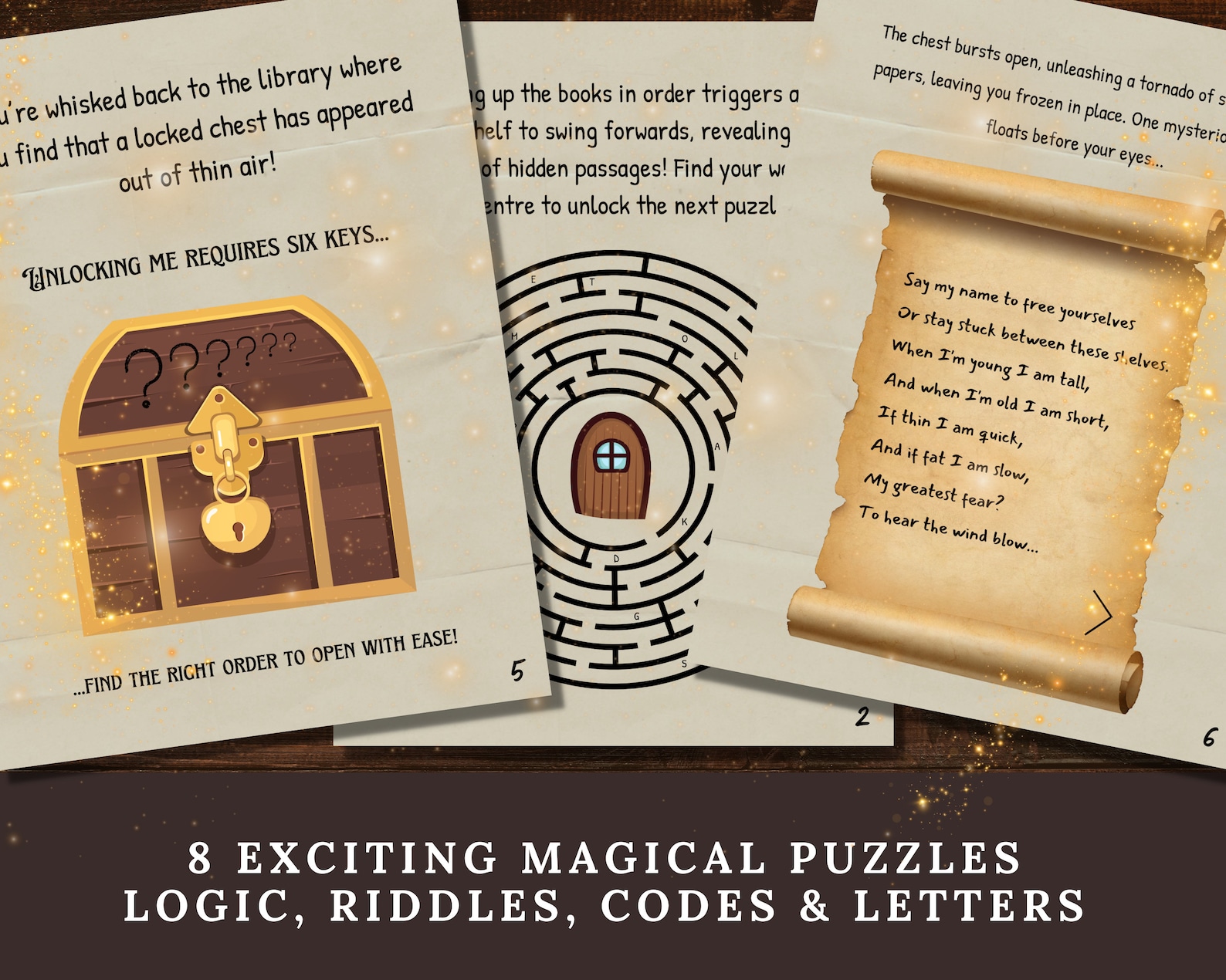 Wizard Escape Room Game: Magic School Library, Printable Family ...