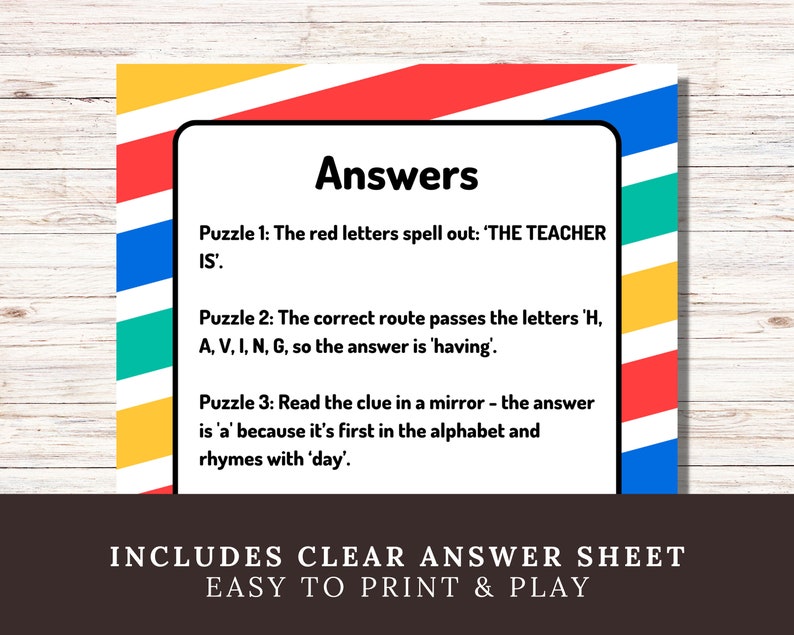 Teacher Pregnancy Announcement Puzzles: Classroom Reveal (printable PDF ...
