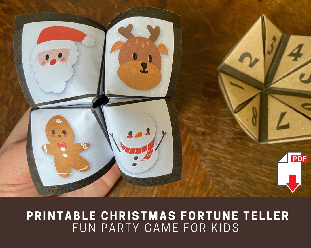 Printable Christmas Fortune Teller for Kids With Treats & - Etsy