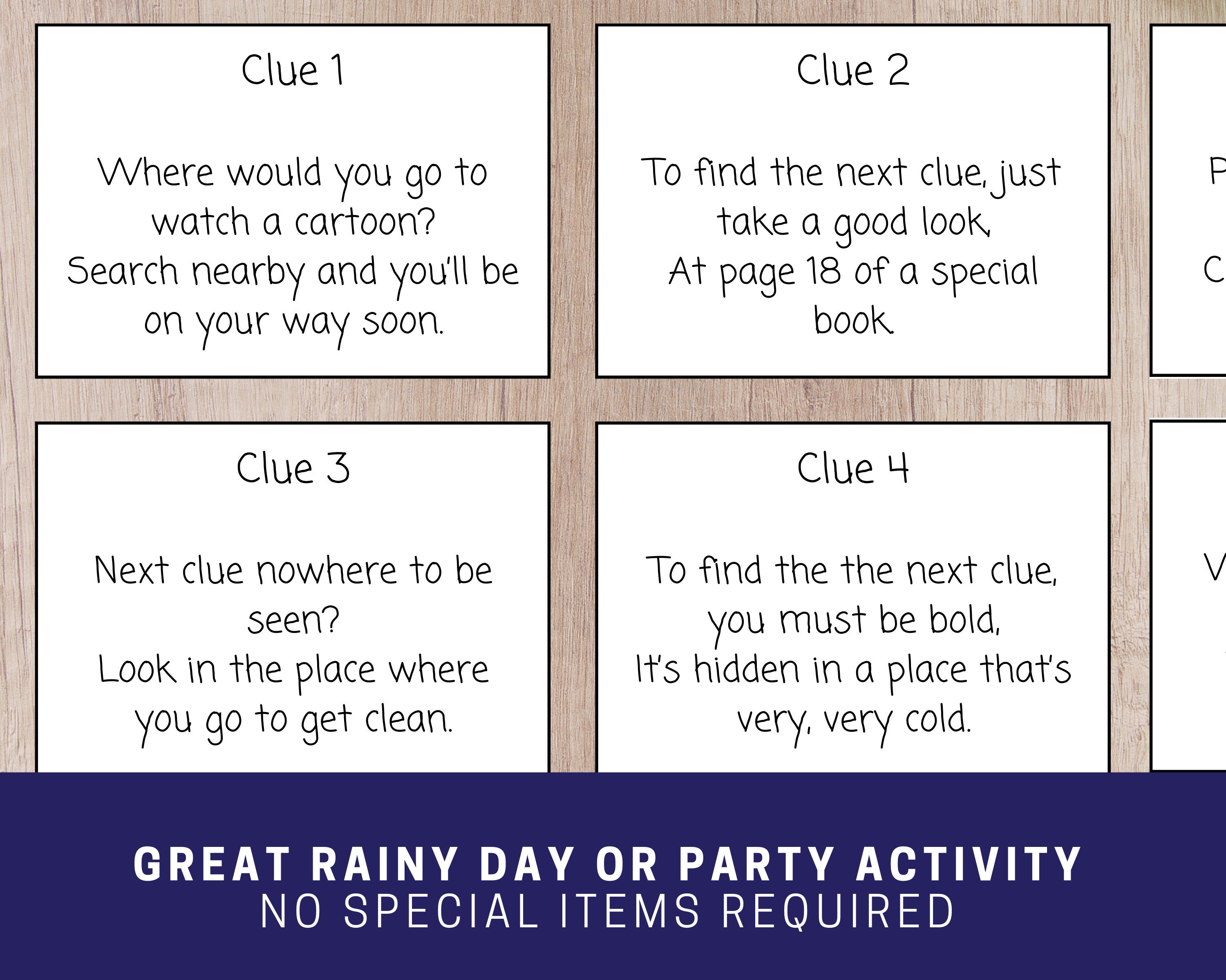 At Home Scavenger Hunt With Rhyming Clues Printable Indoor Etsy