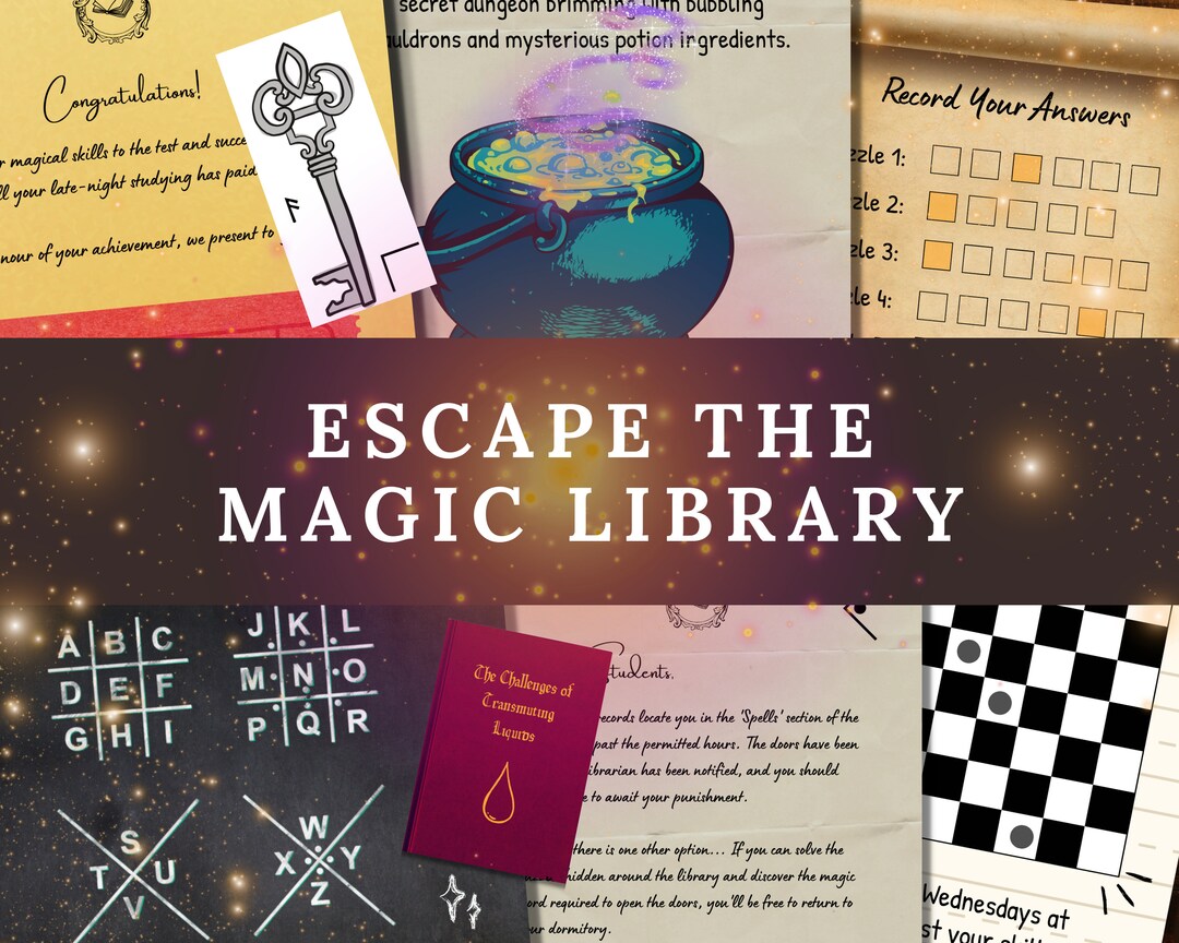 Wizard Escape Room Game, Printable Magic-themed Escape Game for Kids ...