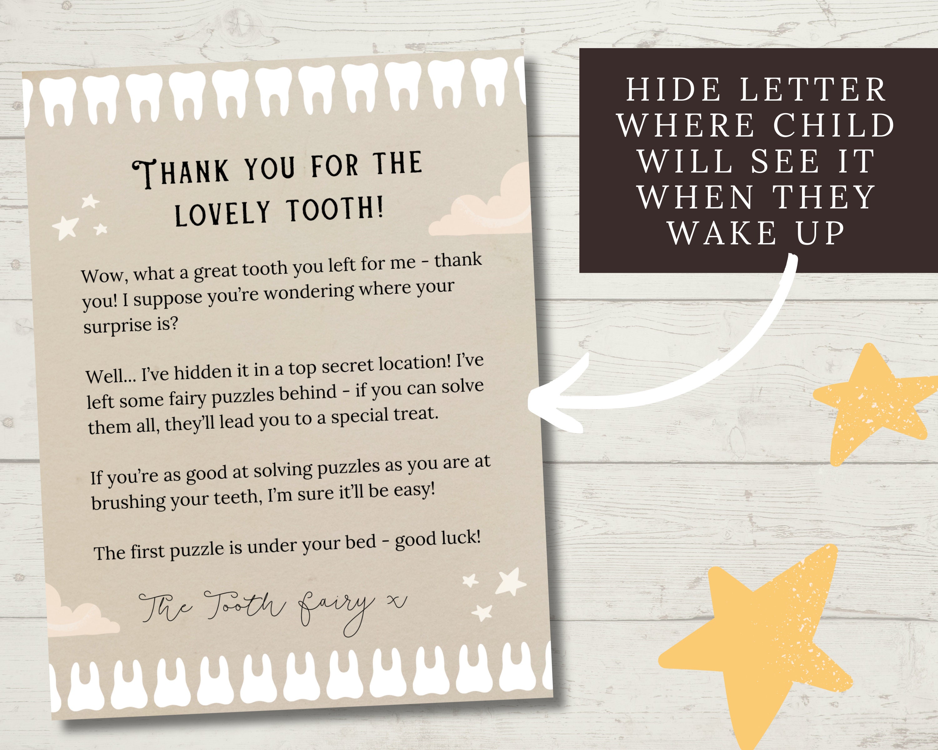 Tooth Fairy Letter & Puzzles printable, First Tooth Fairy Visit Idea ...