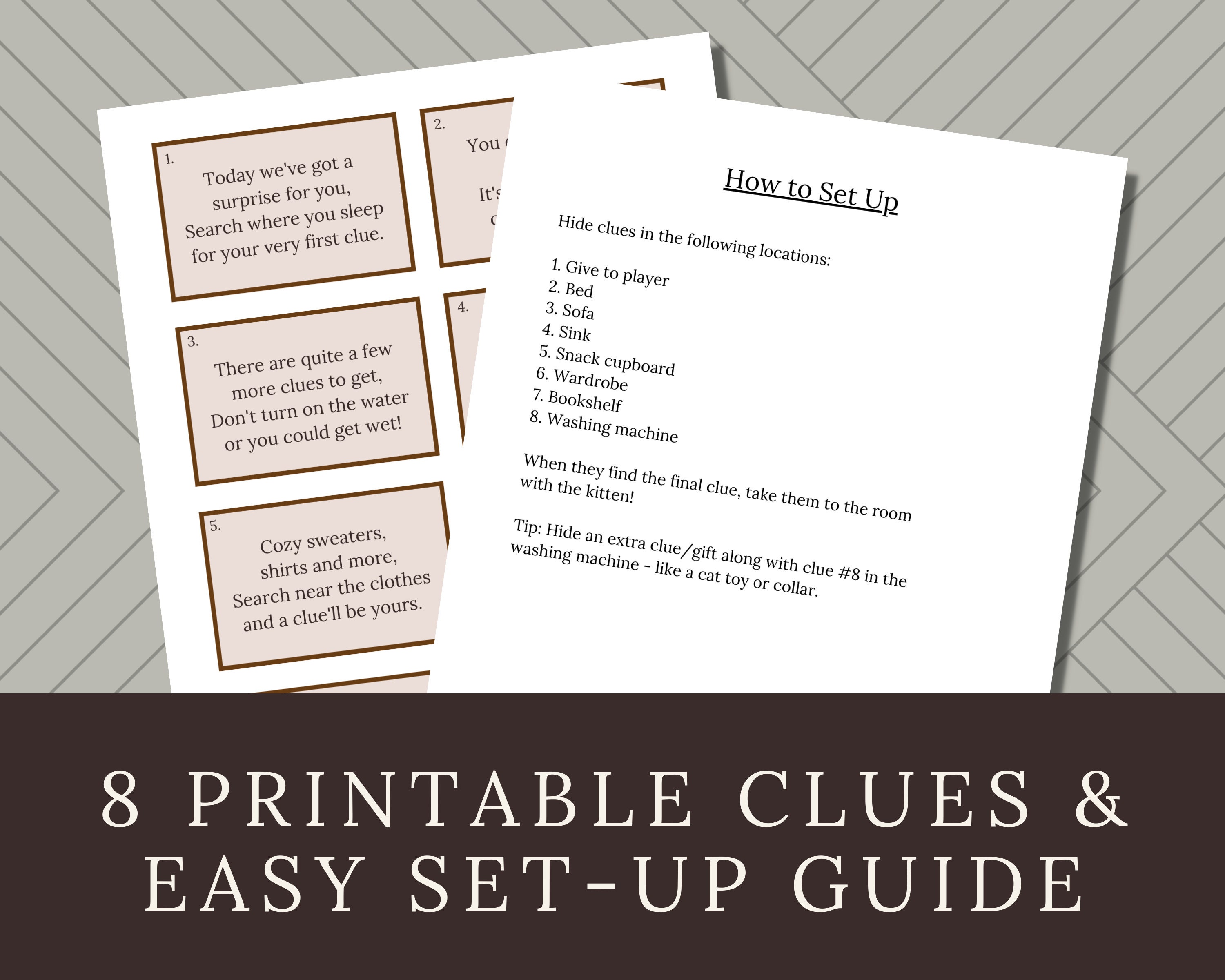 New Kitten Scavenger Hunt: Printable Treasure Hunt Clues (PDF) - Etsy