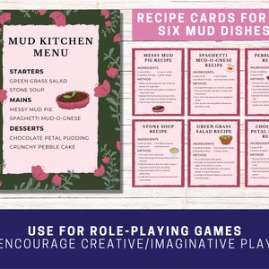 Mud Kitchen Printable Menu and Recipe Cards for Messy Play - Etsy