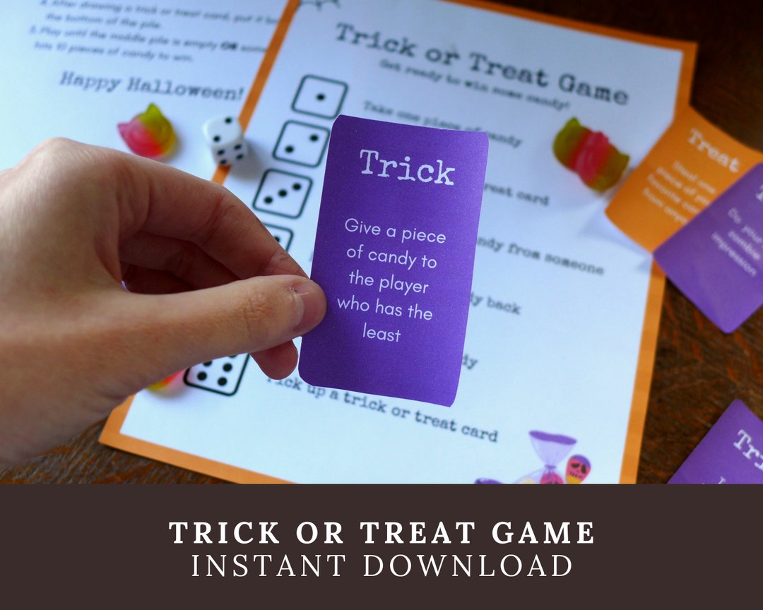 Halloween Party Game, Printable Trick or Treat Dice Game, Classroom ...