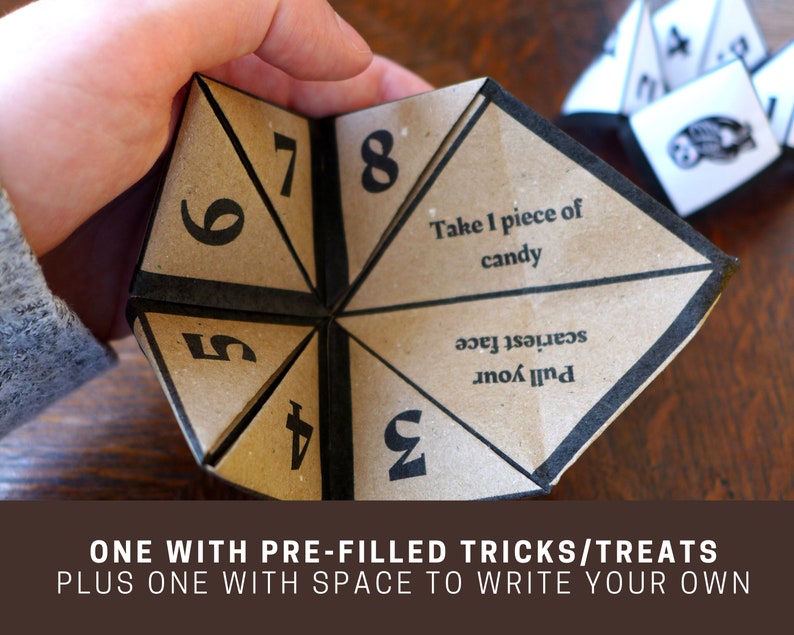 Printable Halloween Fortune Teller for Kids Cootie Catcher - Etsy