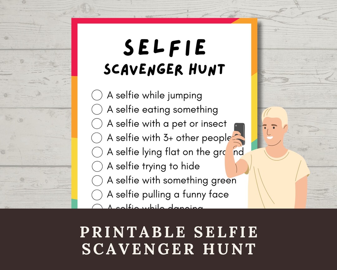 Printable Selfie Scavenger Hunt, Birthday Party Game for Kids, Teens ...
