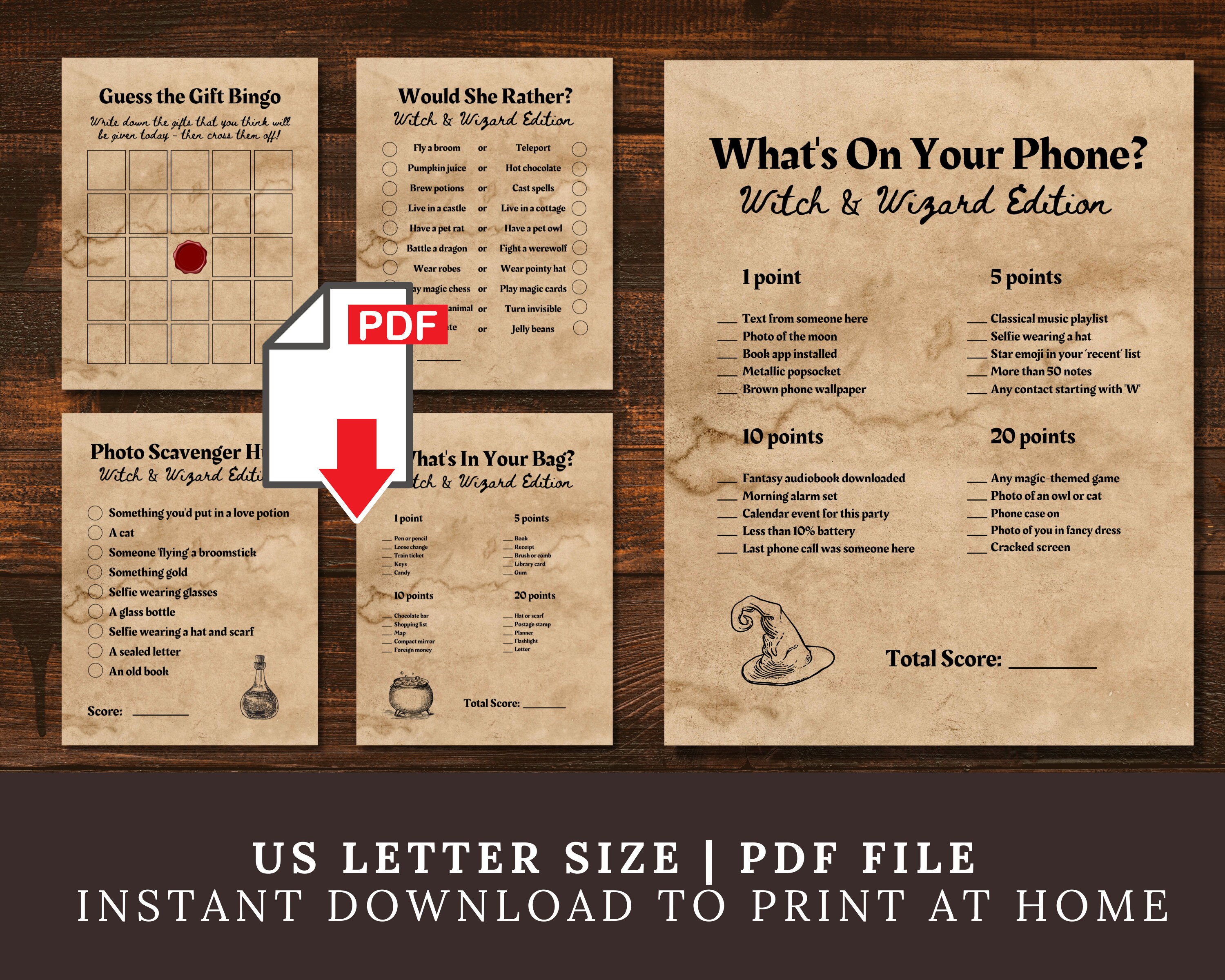 5 Wizard Bachelorette Party Games, Printable Magic-themed Party Games ...