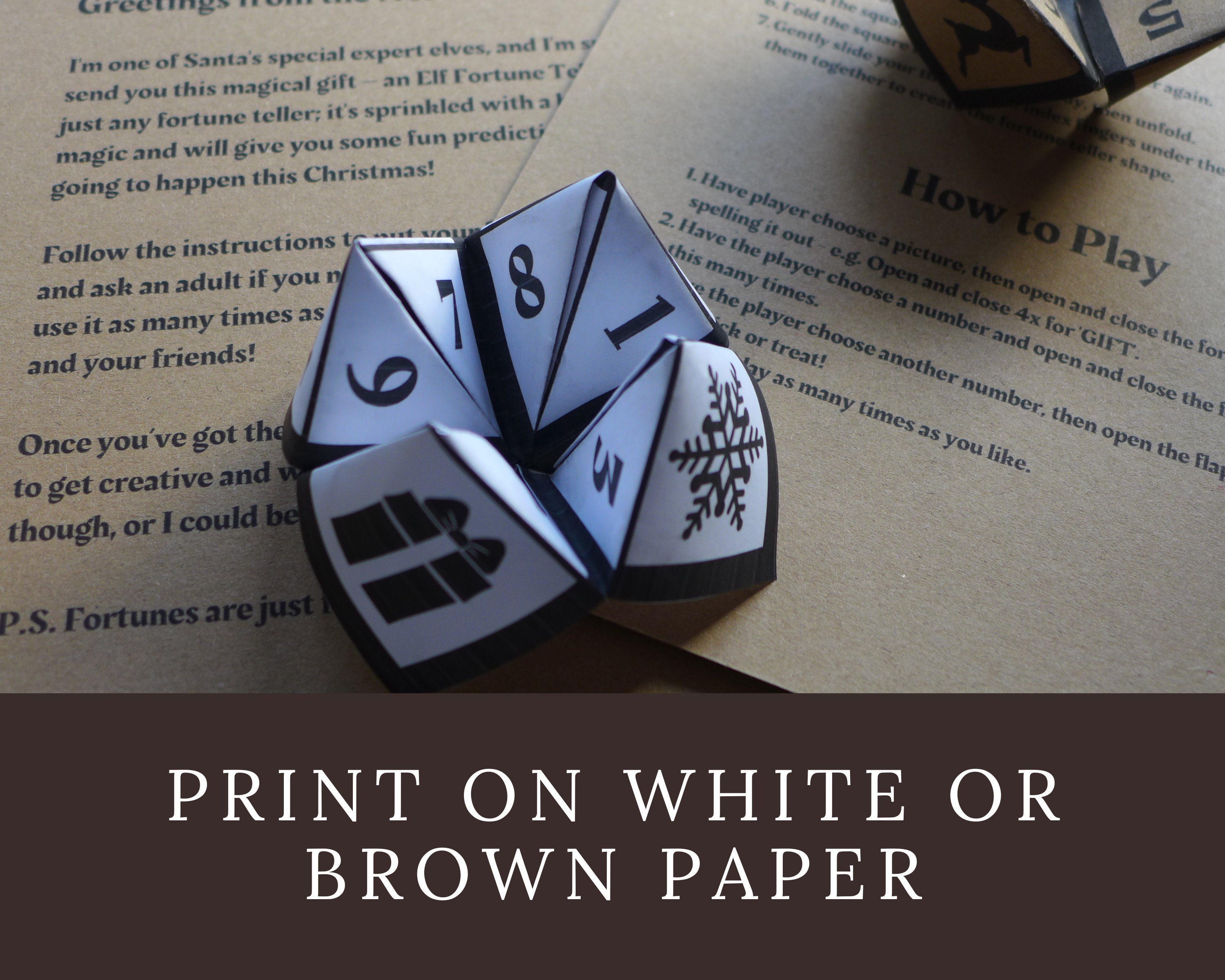 Printable Elf Fortune Teller, Christmas Craft Activity & Letter/note ...