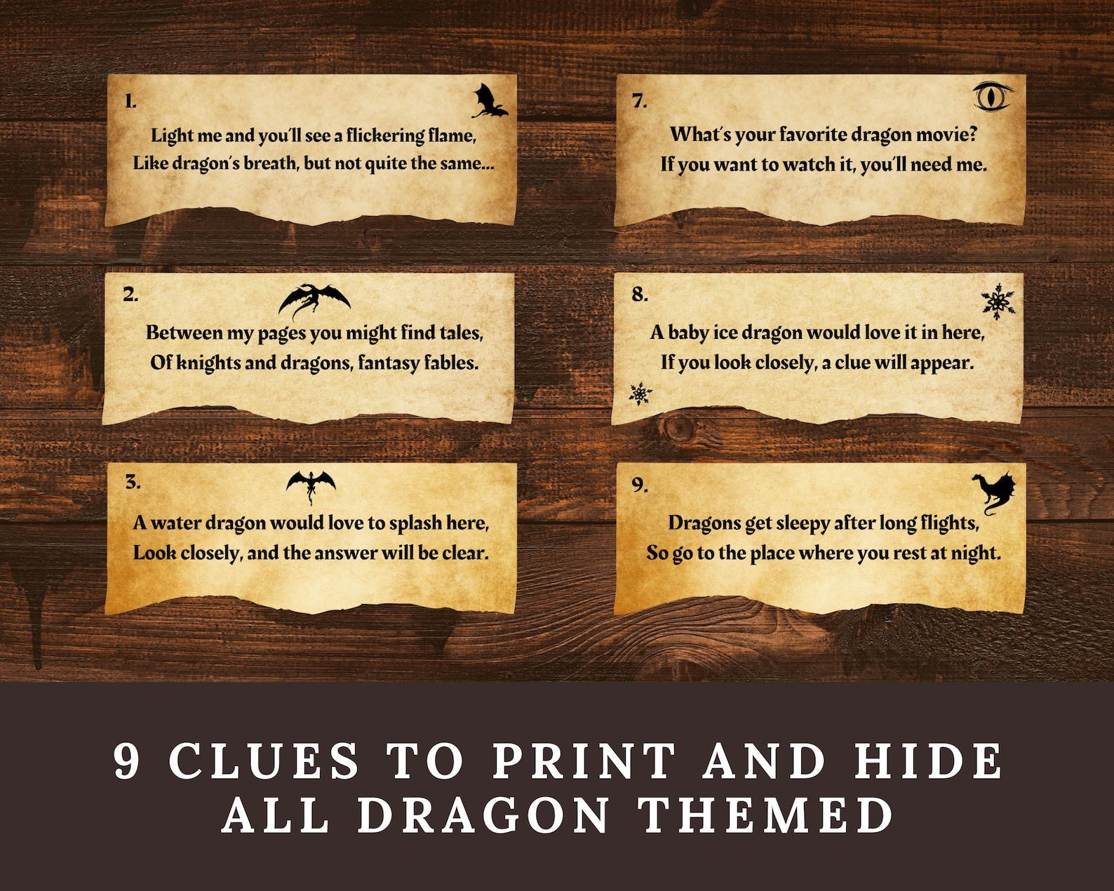 Dragon Scavenger Hunt for Kids: Medieval Birthday Party Game (printable ...