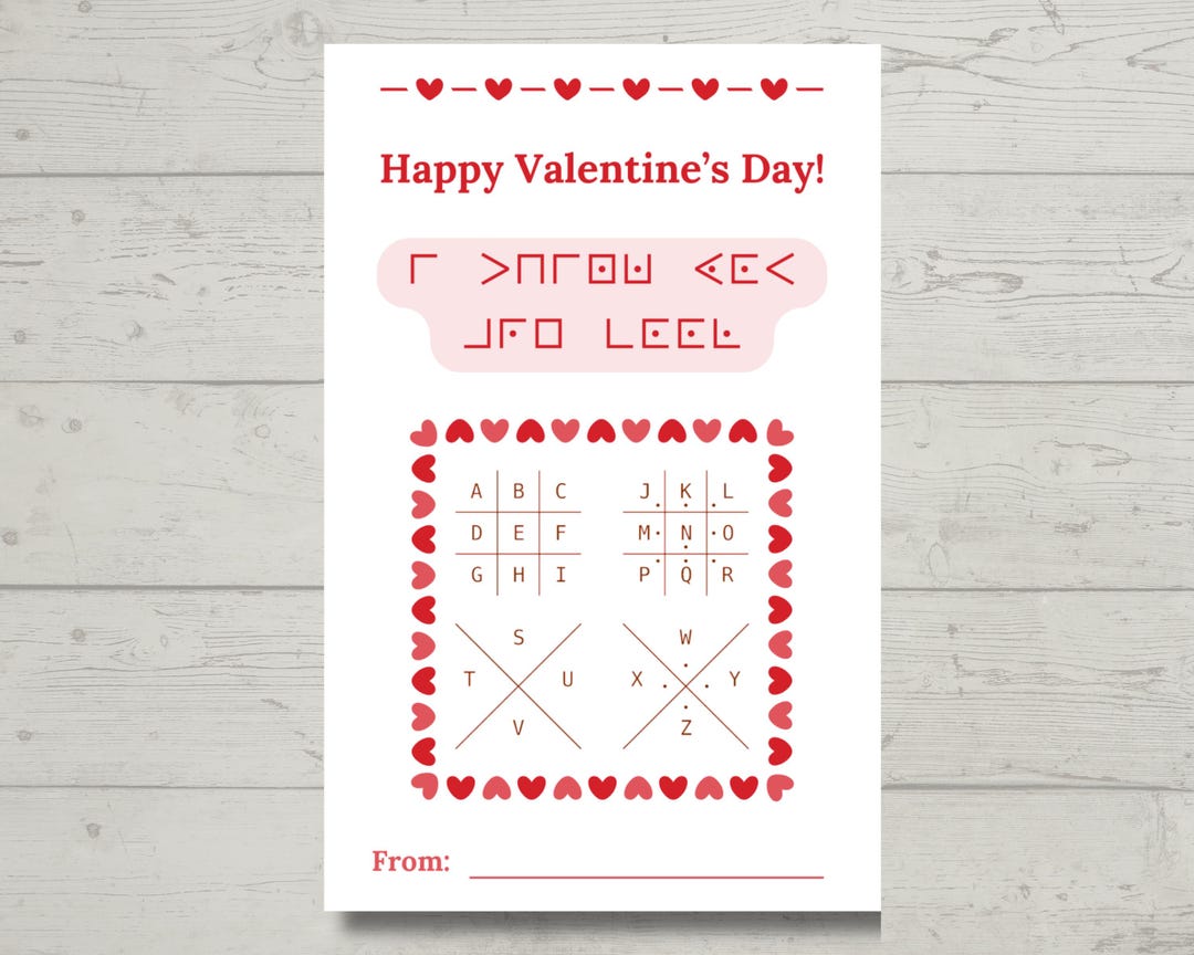 Secret Code Valentines for Kids to Take to Class, Printable Puzzle ...