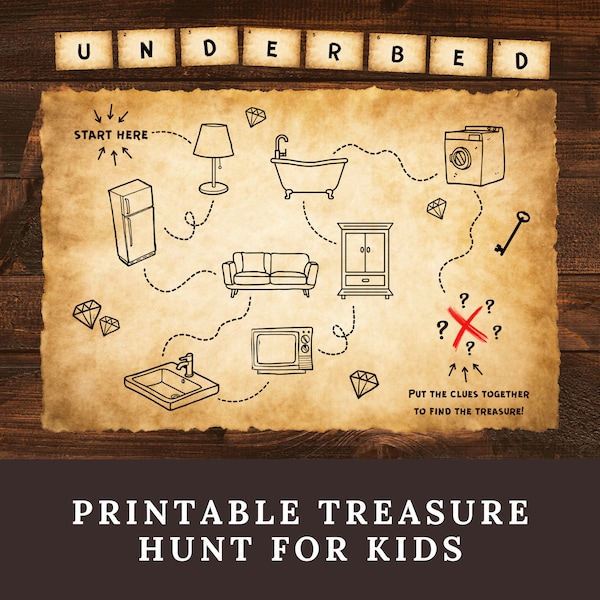 Kids Treasure Map With Clues - Etsy UK