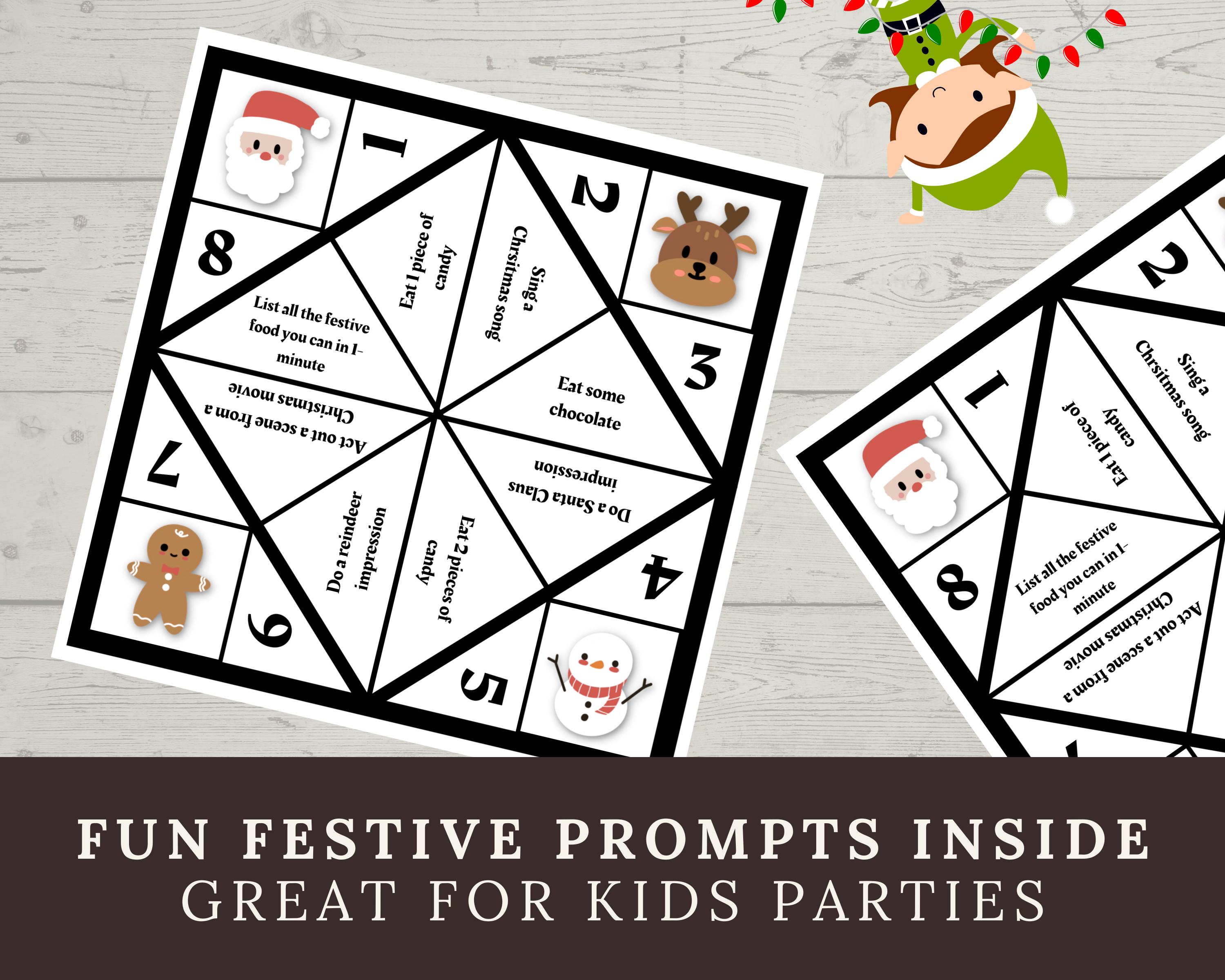 Printable Christmas Fortune Teller: Kids' Cootie Catcher Game (PDF) - Etsy