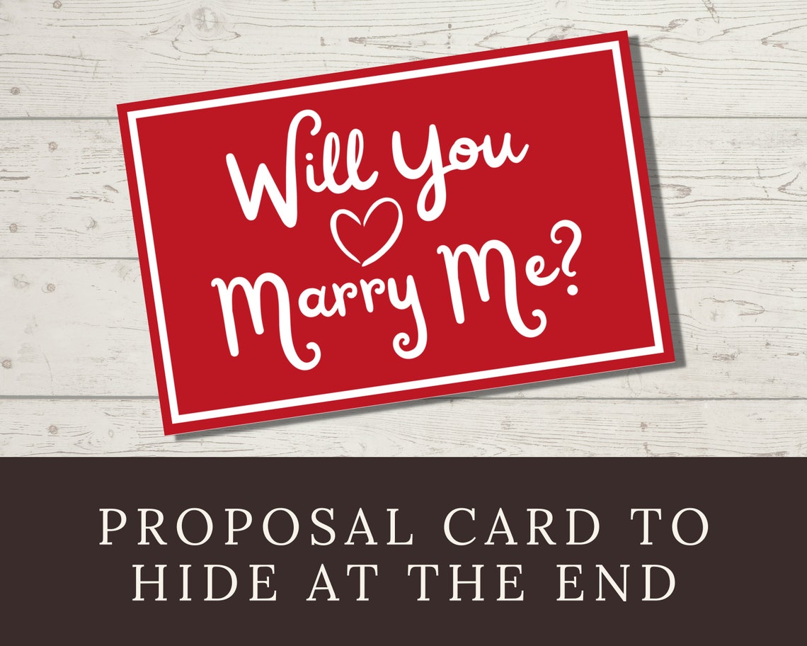 Proposal Scavenger Hunt Clues printable Cute Proposal Idea - Etsy UK