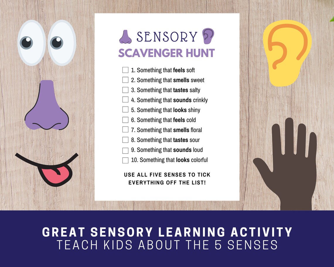 Sensory Scavenger Hunt for Kids printable Child and Toddler | Etsy
