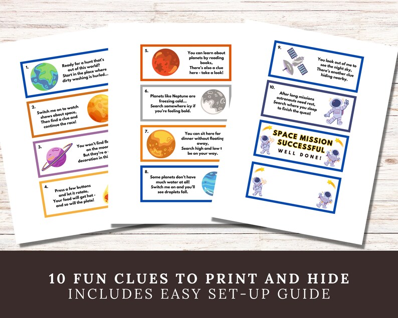 Printable Space Scavenger Hunt: Astronaut Birthday Party Game (PDF ...