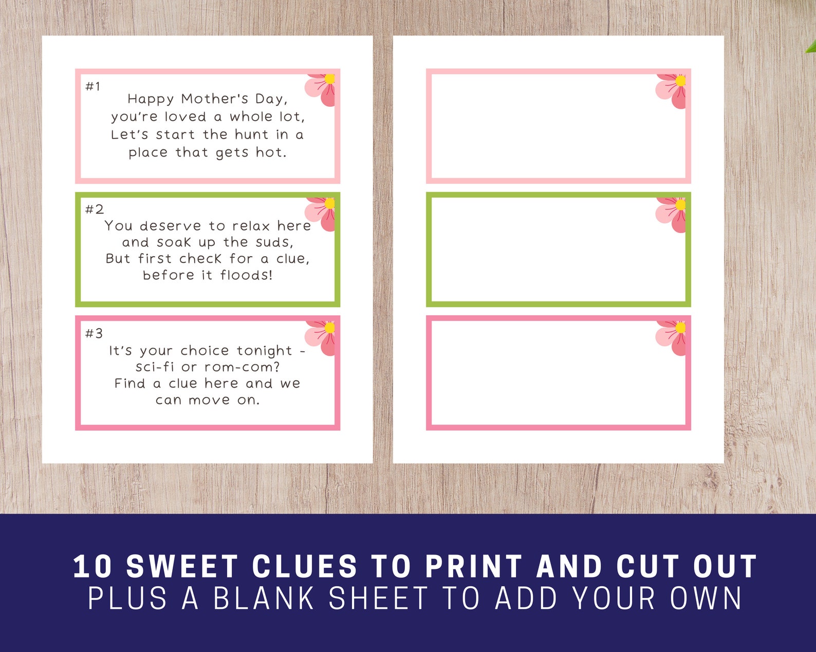 Mother's Day Scavenger Hunt Clues for Mom From Kids or - Etsy