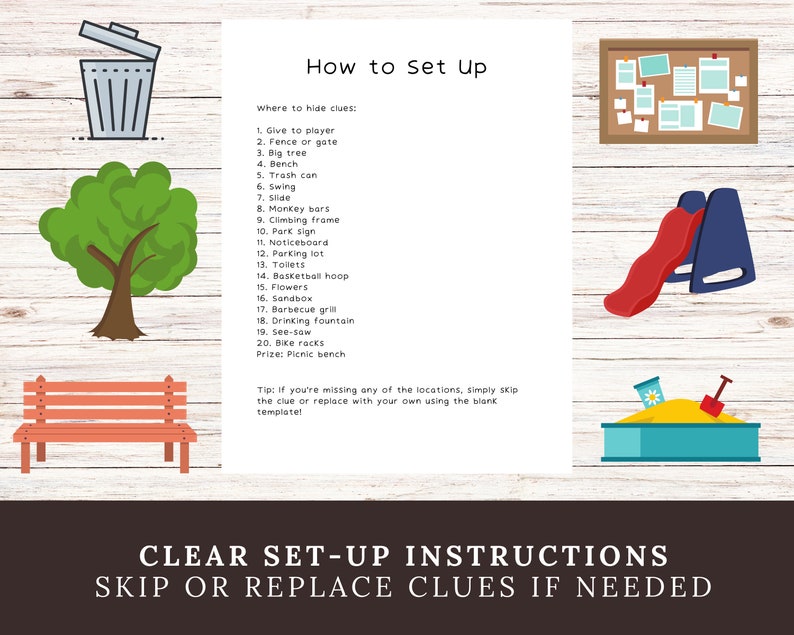 Park Scavenger Hunt Clues: Outdoor Kids Activity (printable) - Etsy