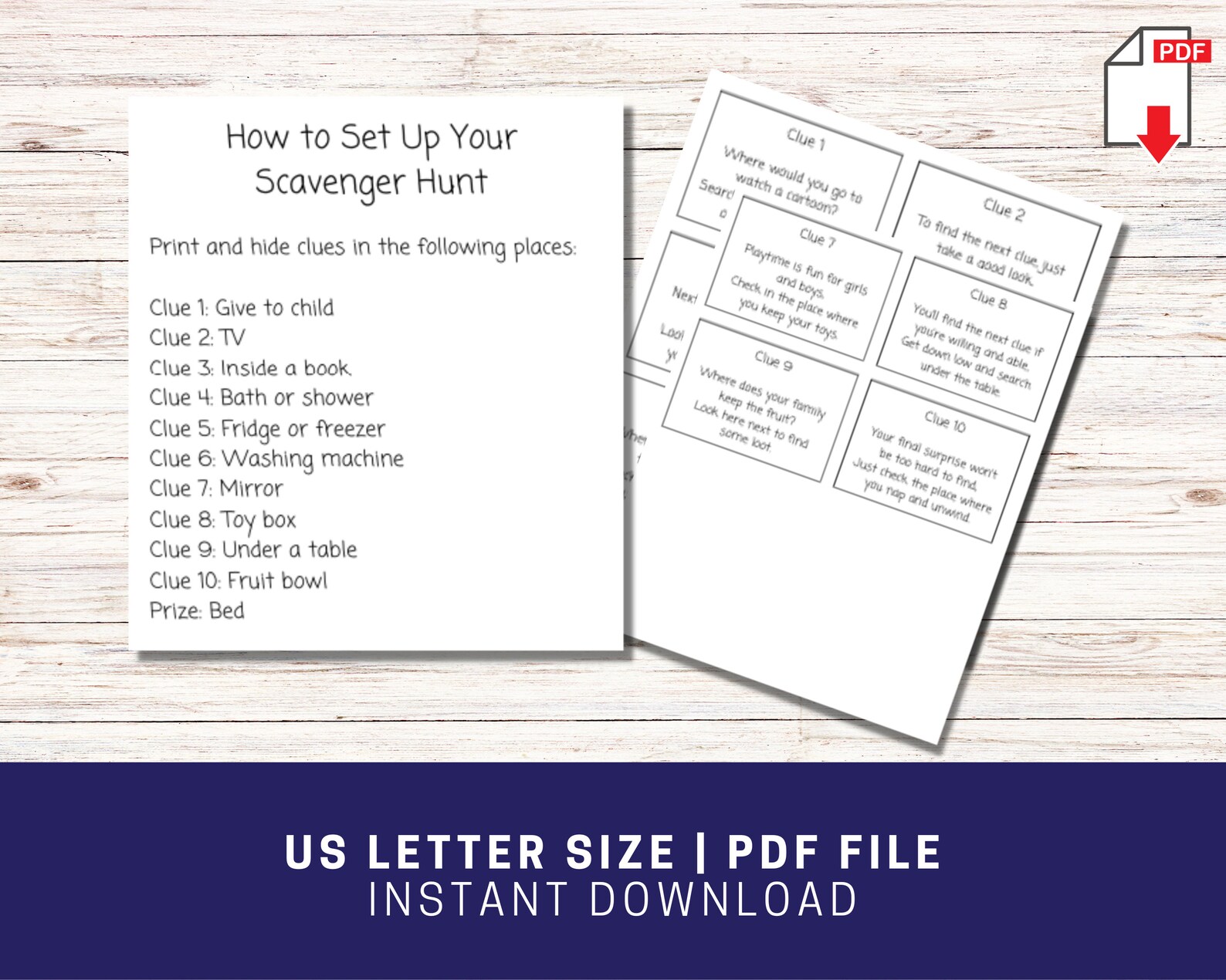 At Home Scavenger Hunt With Rhyming Clues, Printable Indoor Scavenger ...