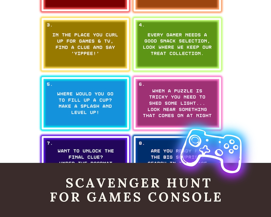 Games Console Scavenger Hunt, Birthday Treasure Hunt for Gaming PC or ...