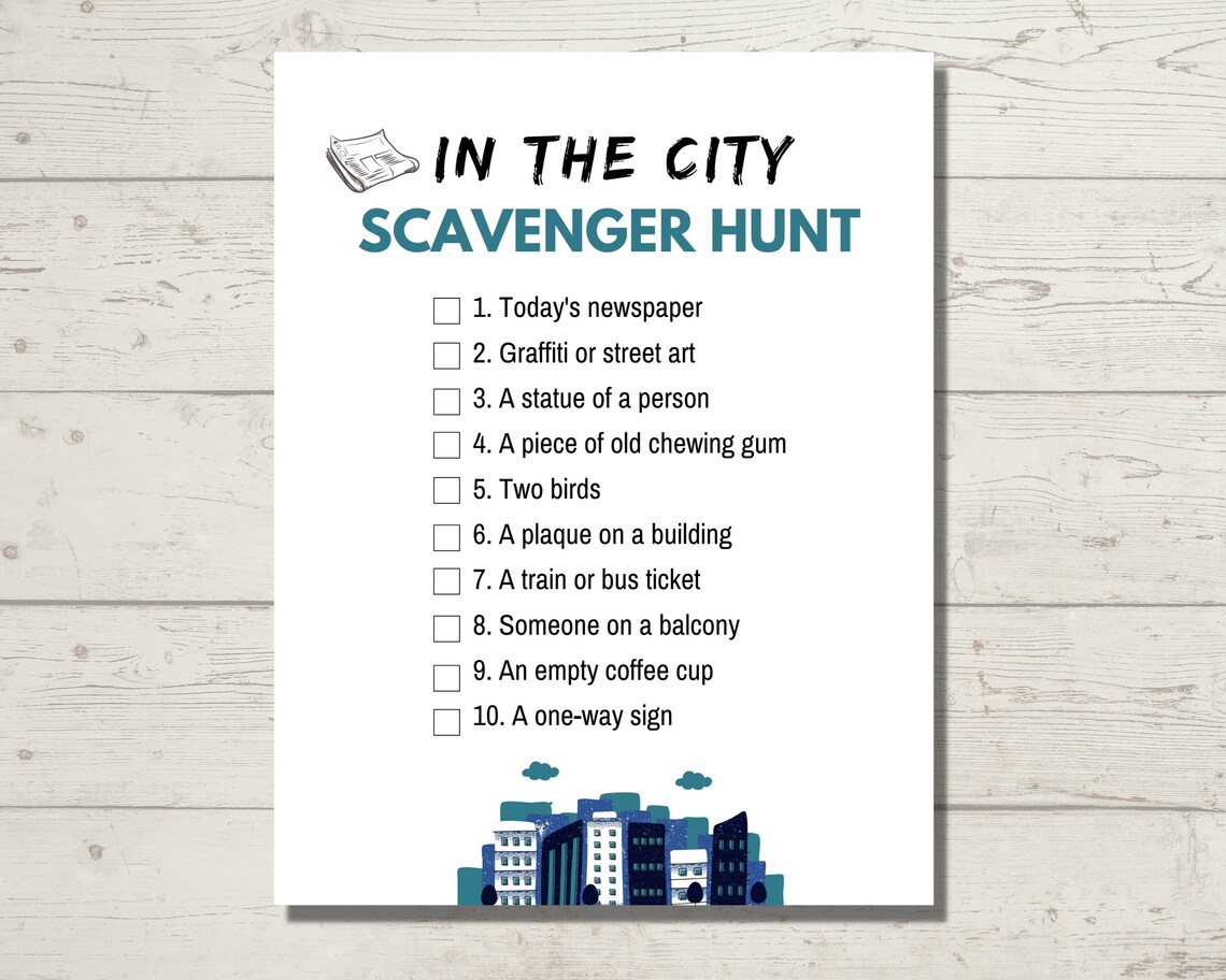 Printable City Scavenger Hunt for Kids, Grade School Field Trip ...