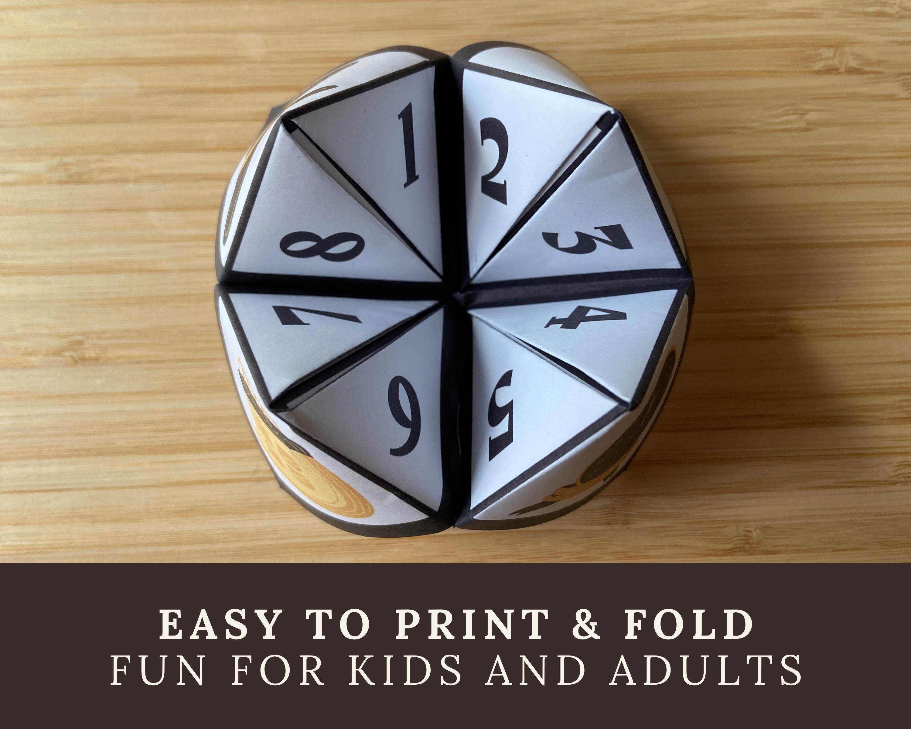 New Year's Eve Fortune Teller Game, Cootie Catcher (printable PDF) - Etsy