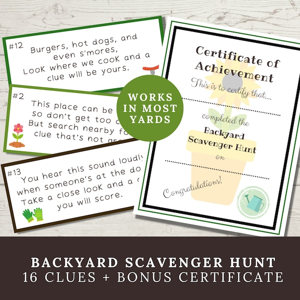 Outdoor Treasure Hunt Clues - Etsy